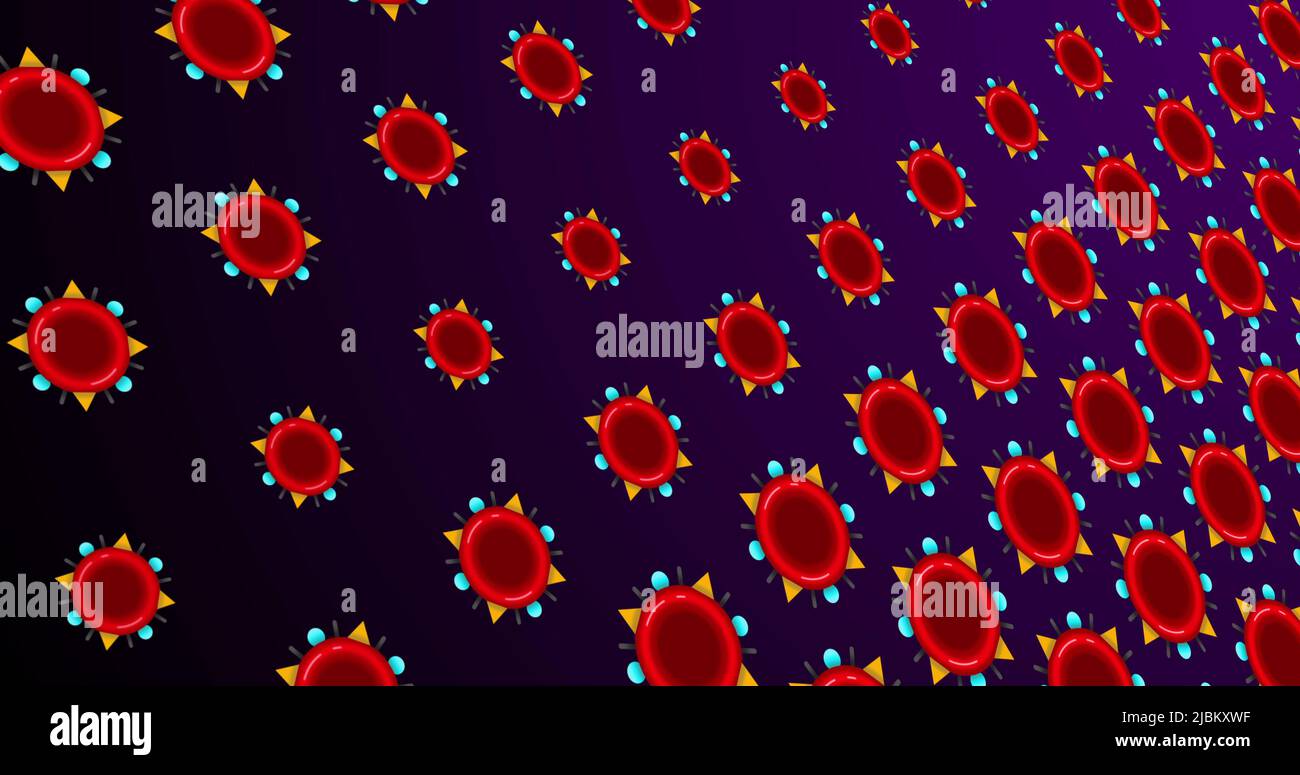 Image of red flower like shapes appearing on dark red background Stock ...