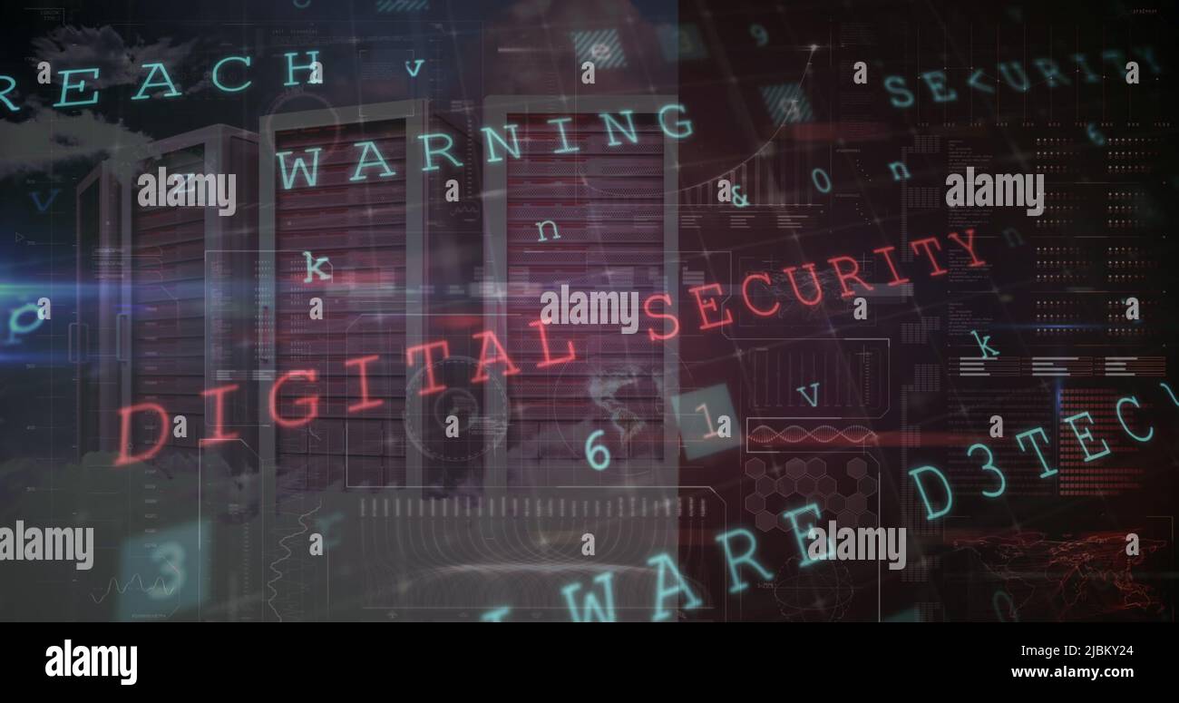 Image of digital data processing over dark background Stock Photo - Alamy