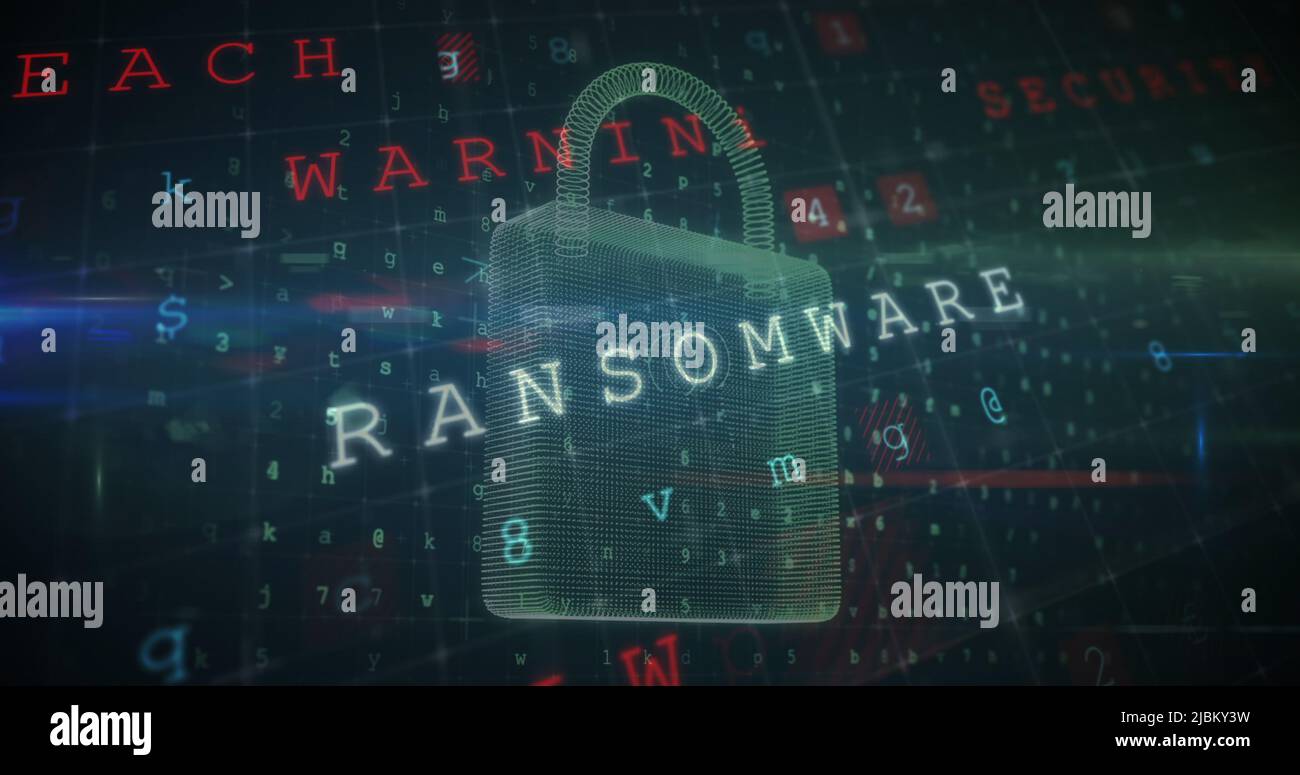 Image of security padlock over data processing on dark background Stock ...