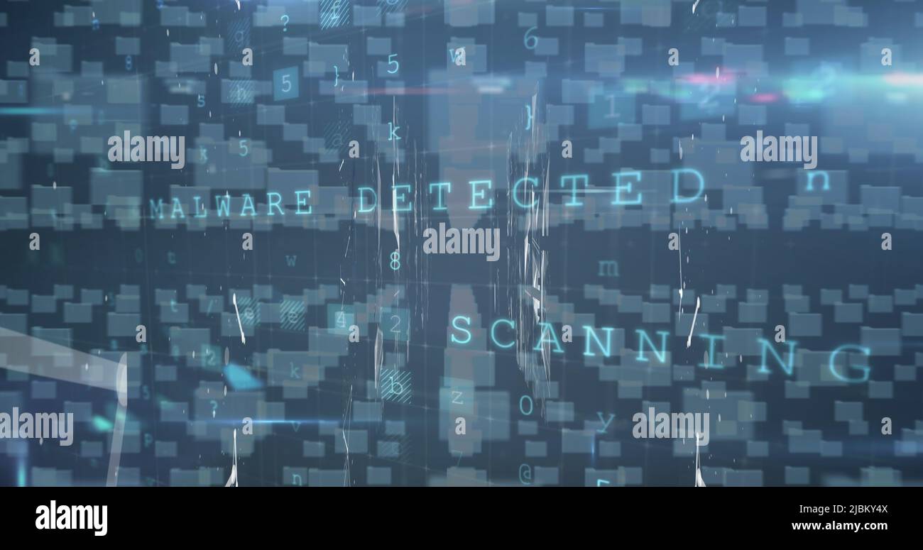 Image of cyber crime warning over folders and online security padlock ...