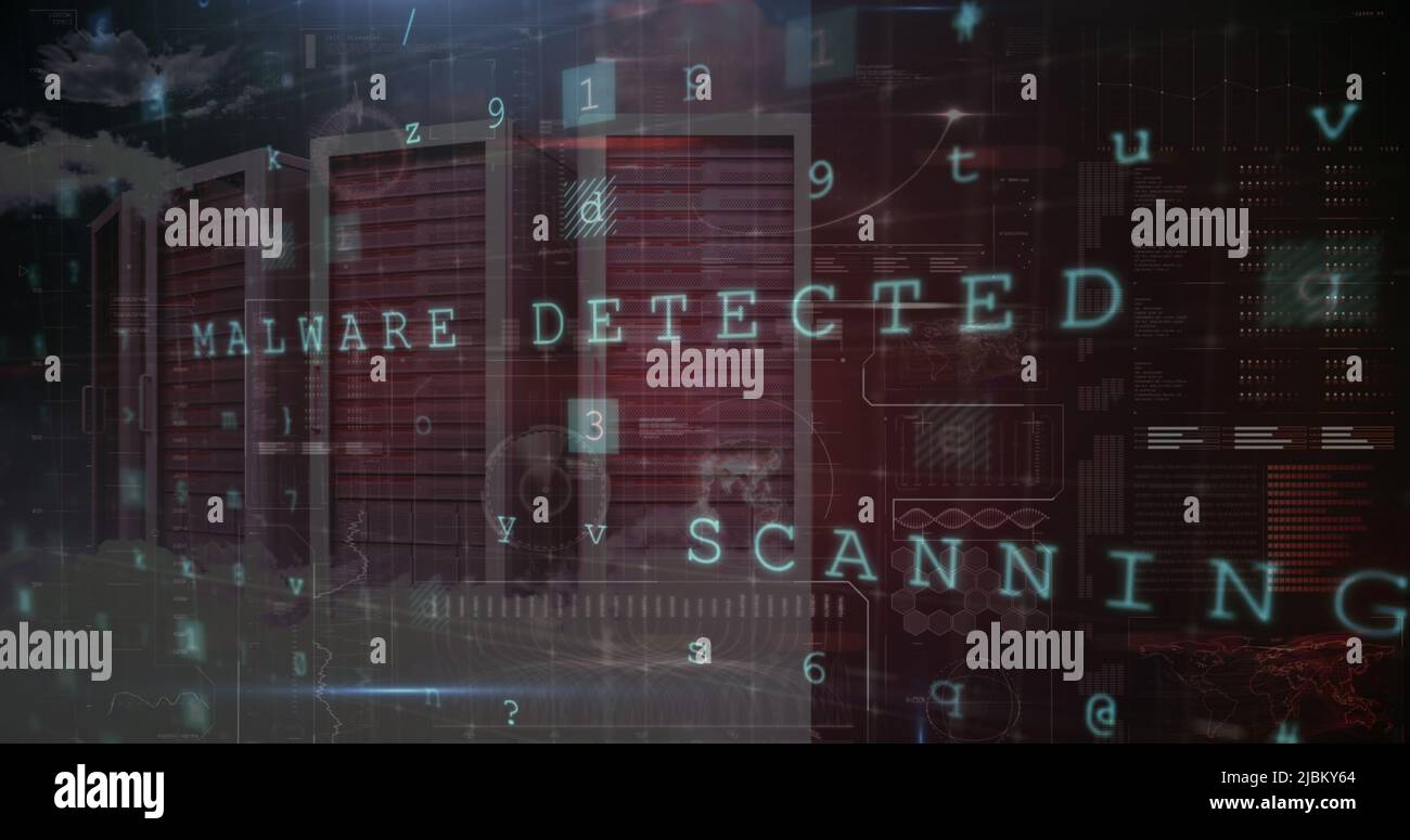 Image of digital data processing over dark background Stock Photo - Alamy