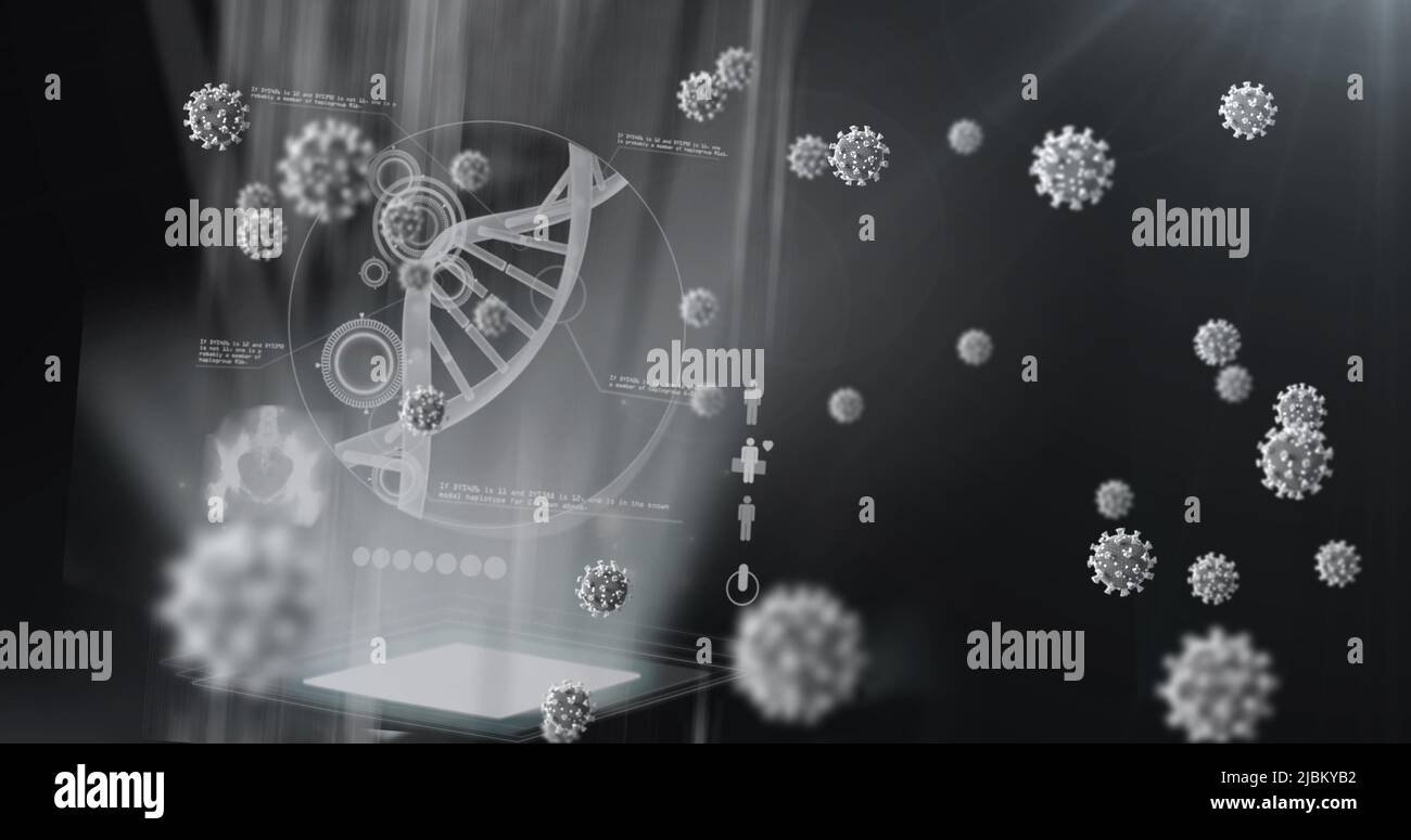 Image of virus cells over dna strand Stock Photo - Alamy