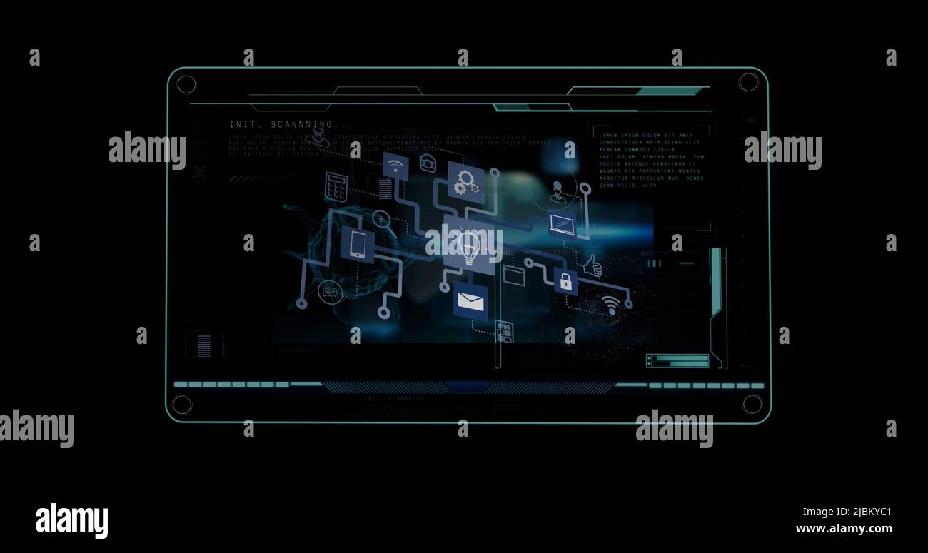 Image of data processing over screens Stock Photo - Alamy
