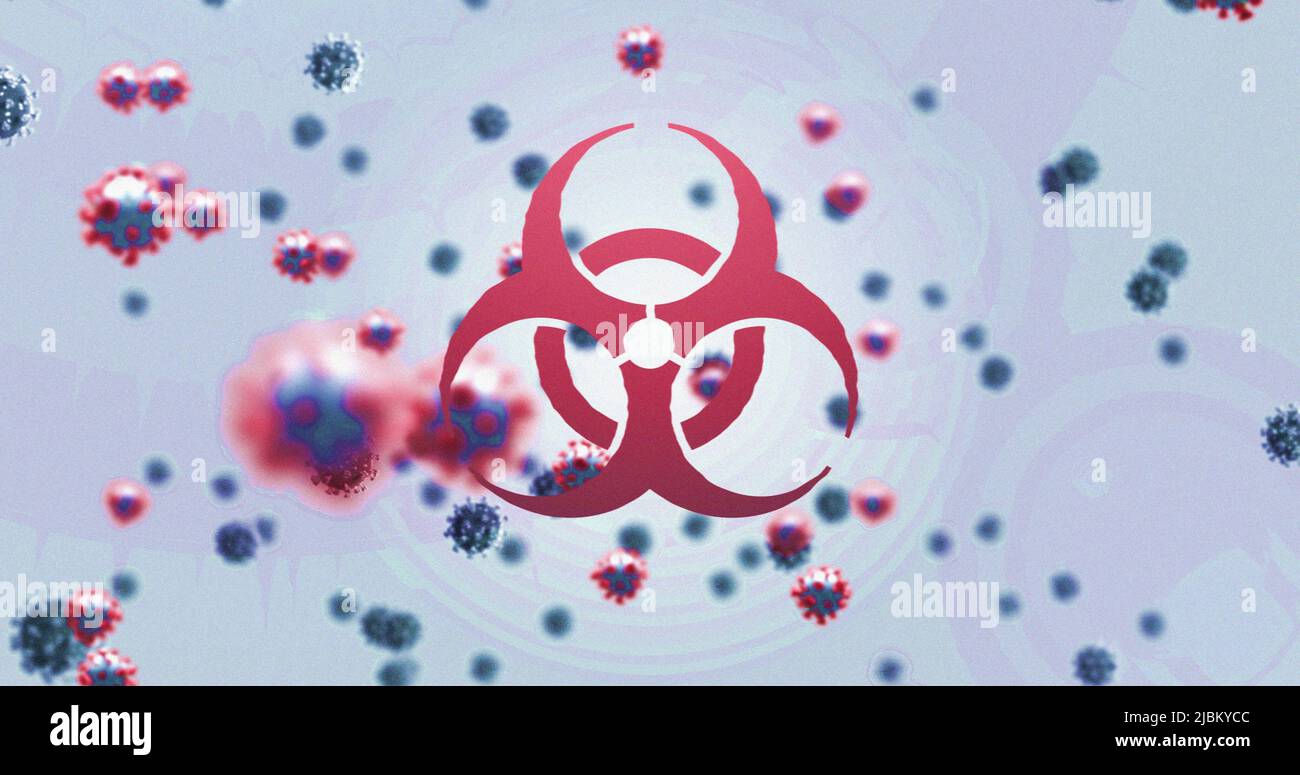 Image of virus cells over biohazard symbol Stock Photo - Alamy