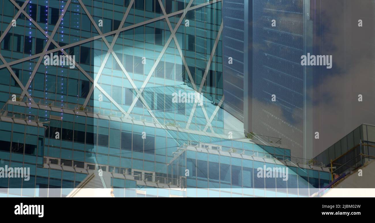 Image of modern office buildings over computer servers Stock Photo - Alamy