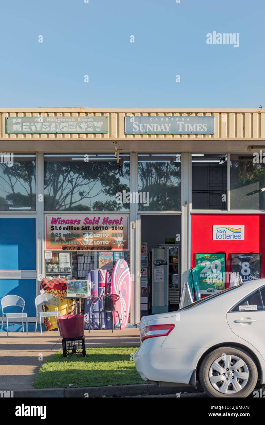 The Mollymook Beach News Agency shop on the New South Wales, South ...