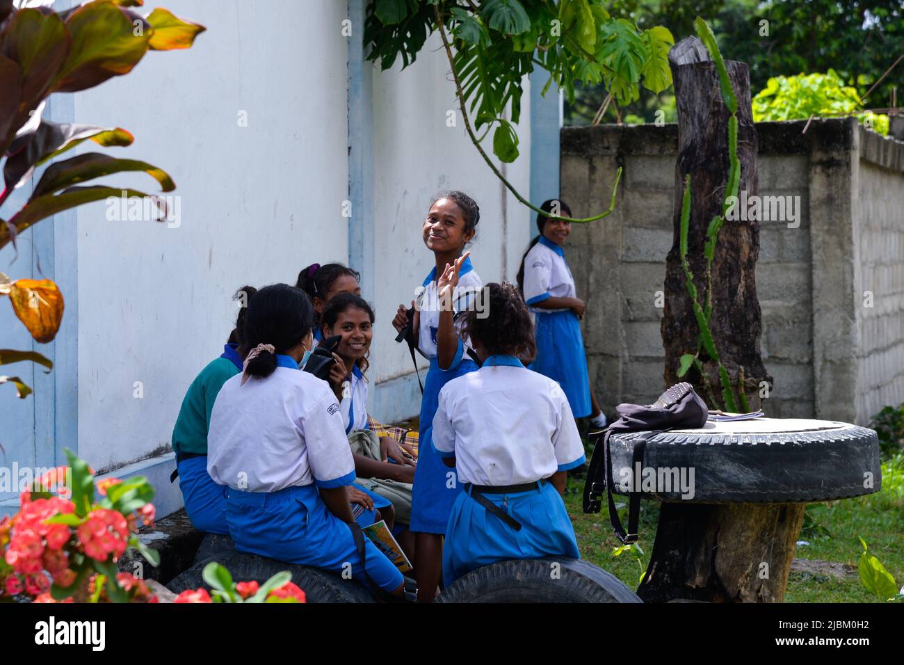 School under a tree hi-res stock photography and images - Alamy