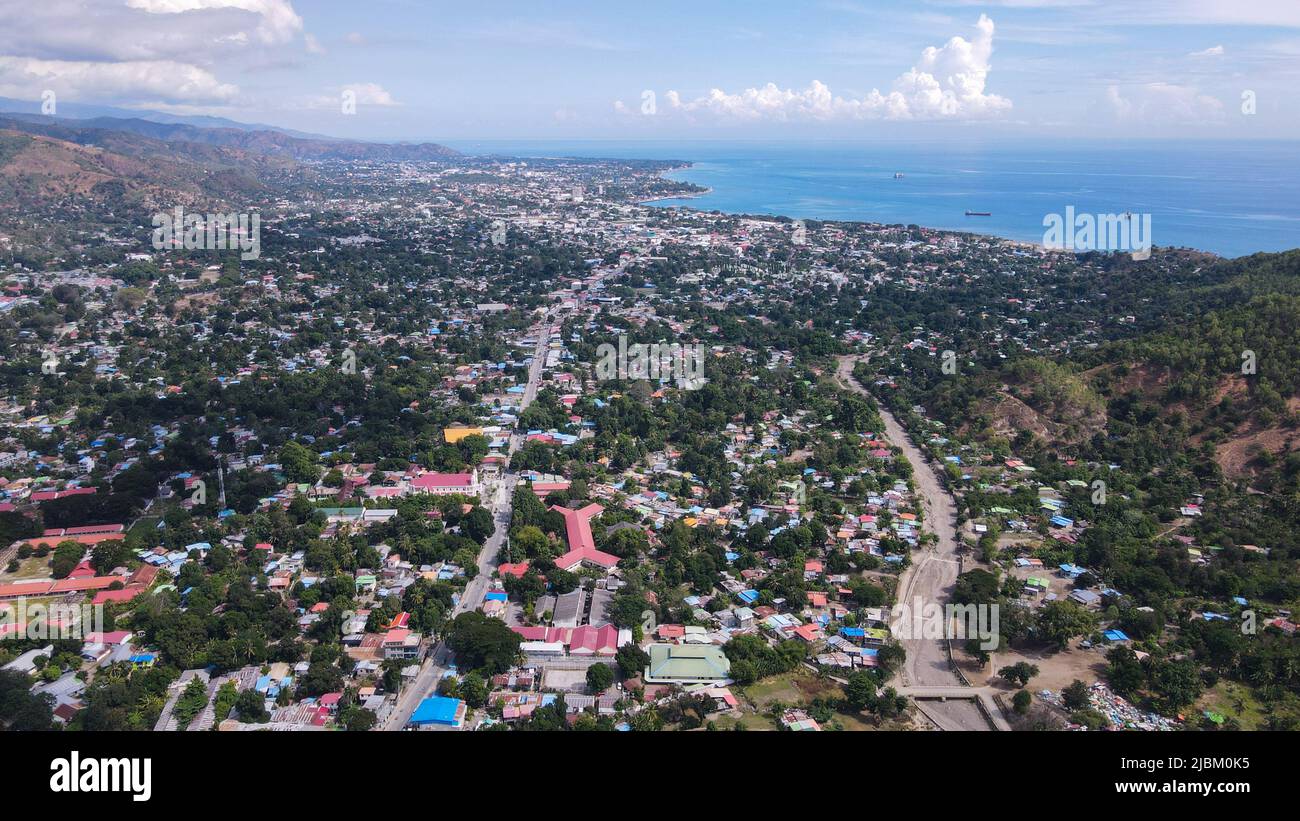 Dili. 5th June, 2022. Aerial photo taken on June 5, 2022 shows the ...