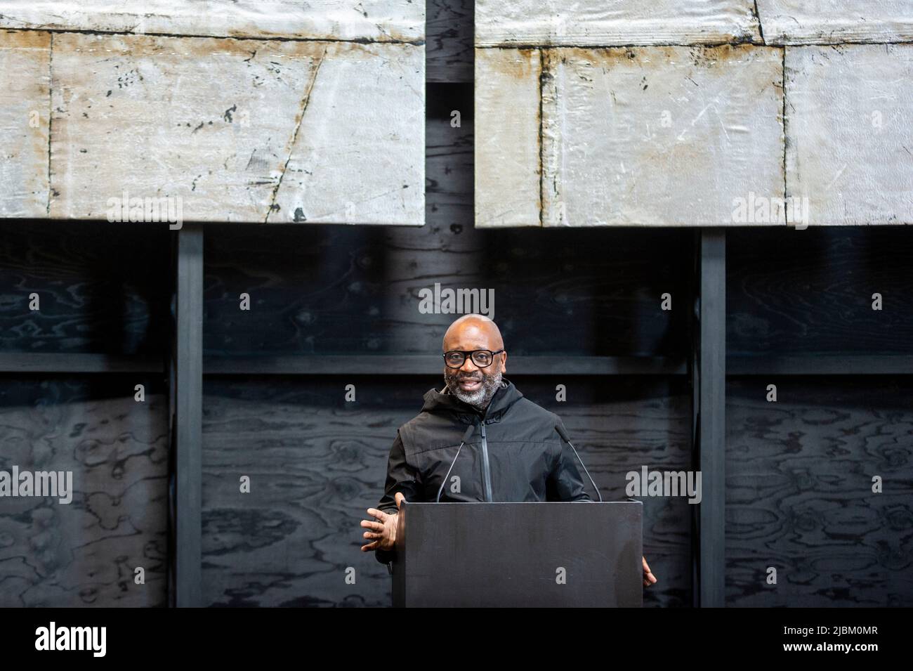 London, UK. 7 June 2022. Chicago artist Theaster Gates speaks at the ...