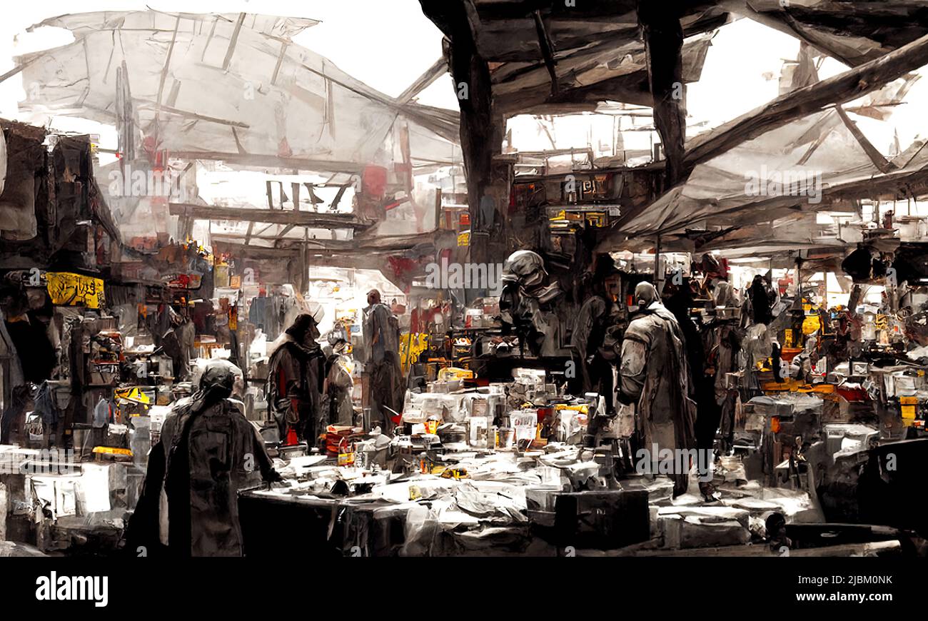 Cyberpunk market hi-res stock photography and images - Alamy