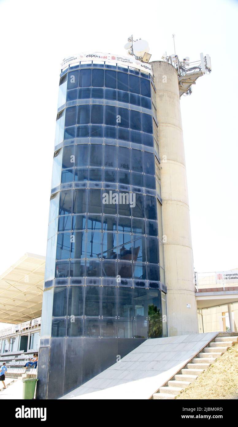 Telecommunications building of the Olympic channel in Castelldefels ...