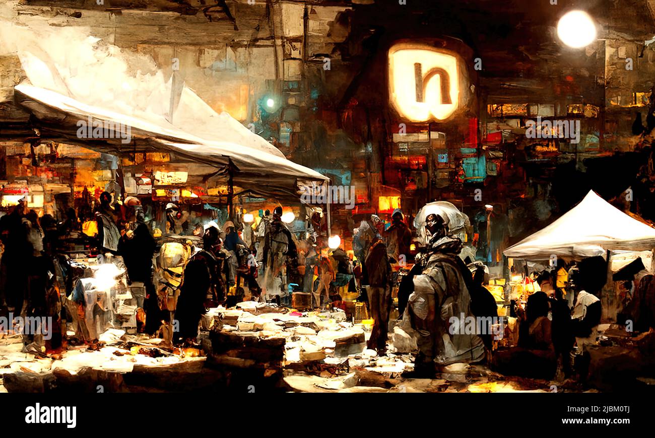 Post apocalyptic street market hi-res stock photography and images - Alamy