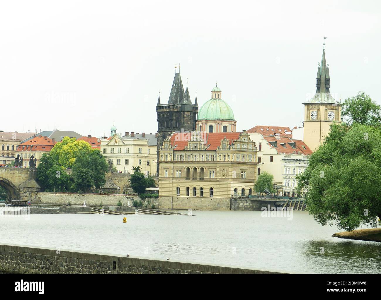 Panoramic of the Vltava river in Prague, Czech Republic, Europe Stock Photo - Alamy