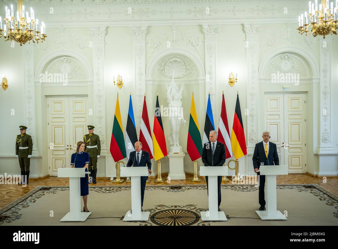 Vilnius, Lithuania. 07th June, 2022. German Chancellor Olaf Scholz (SPD ...