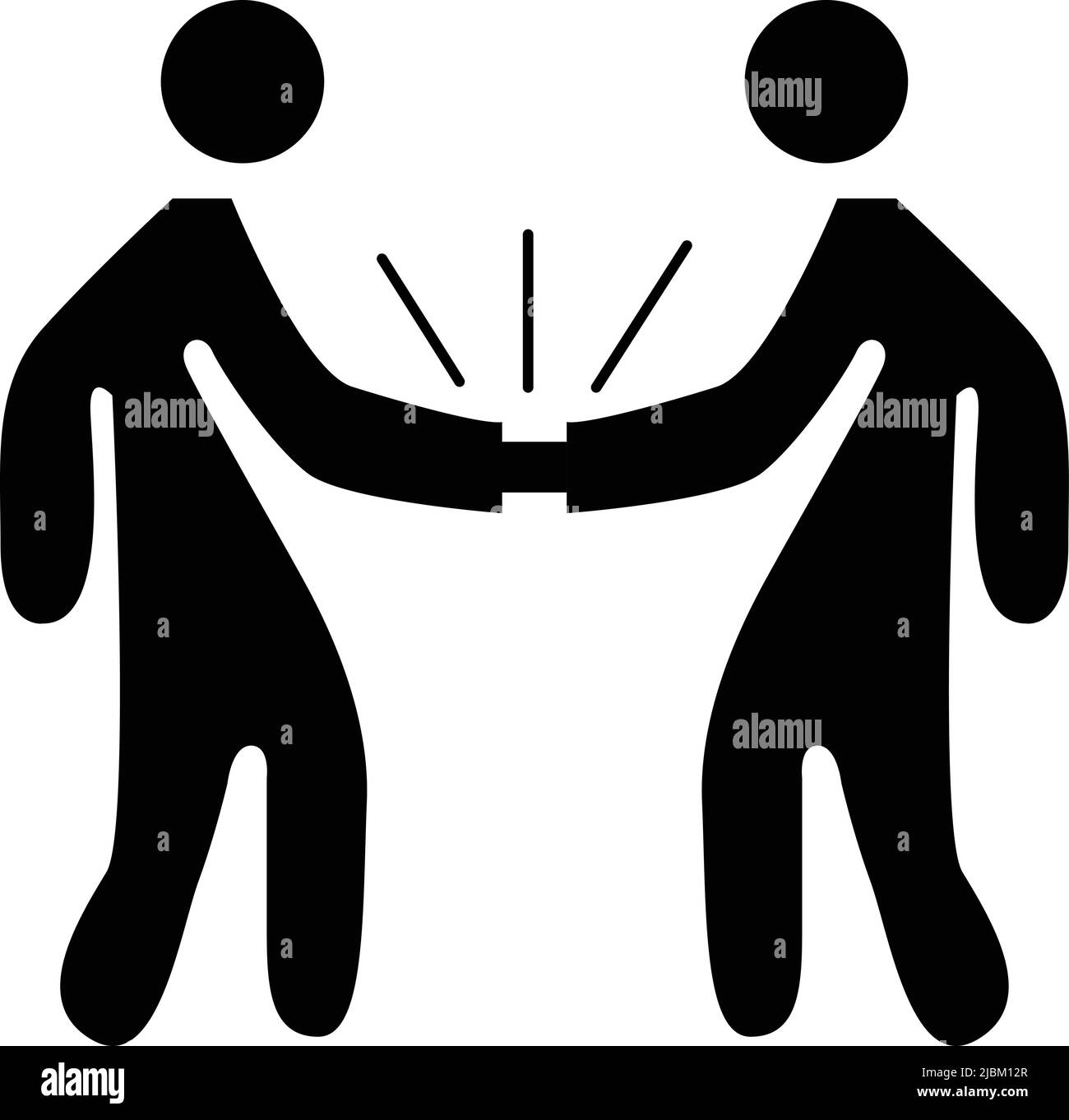 man silhouette hand shaking icon. on white background Stock Vector ...