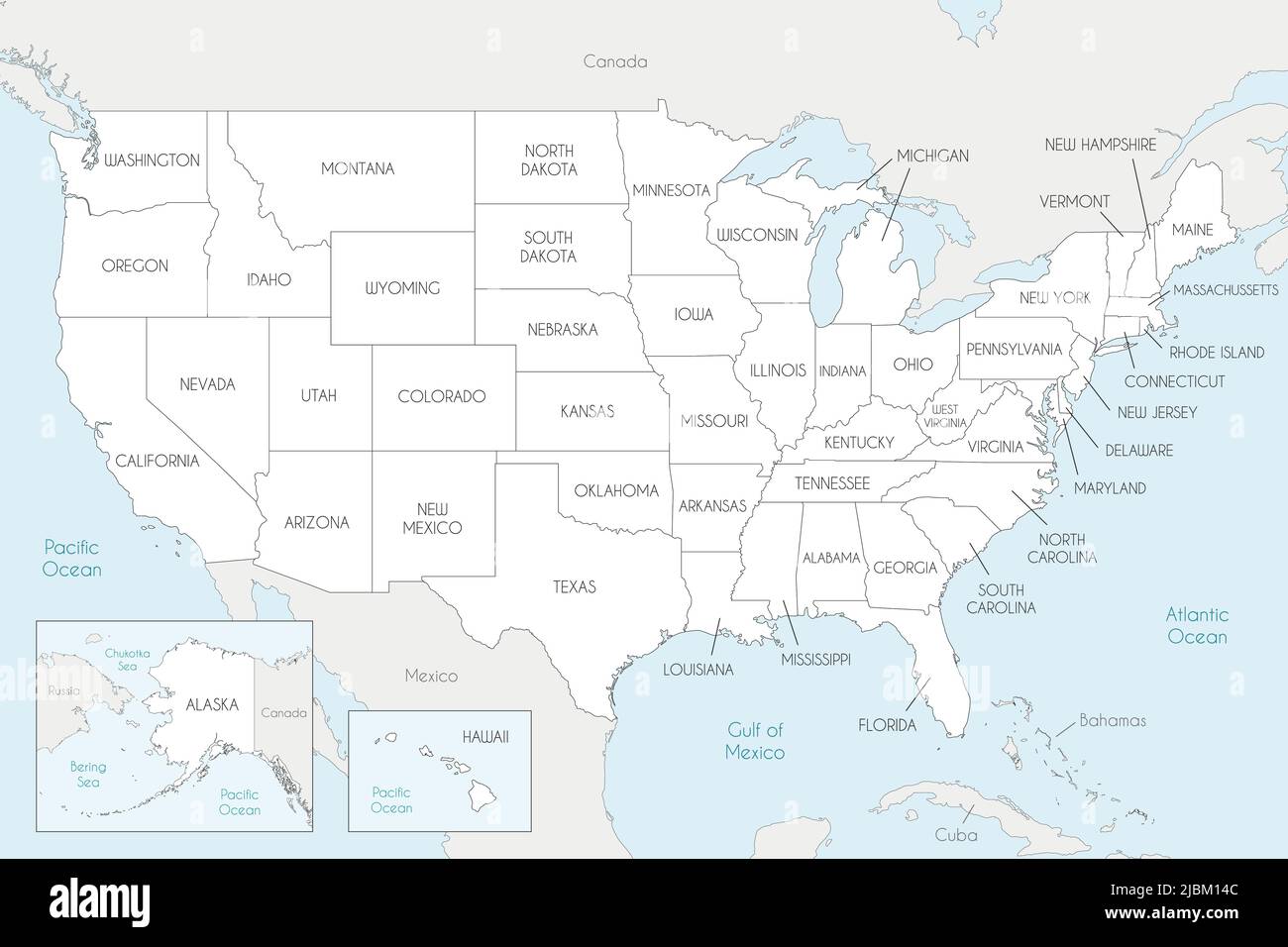 Labeled Map Of 50 States Labeled Editable US Map