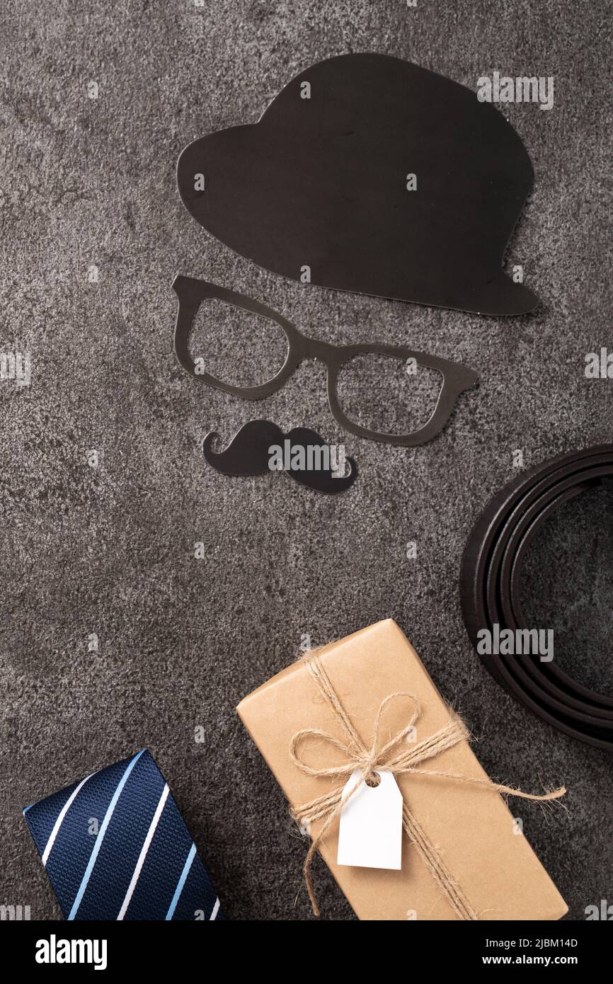 Father's day background design concept. Top view of paper decoration ...