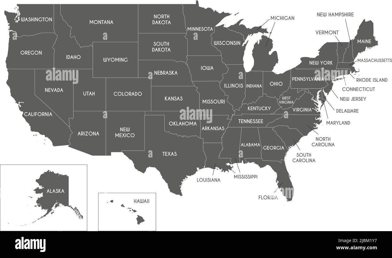 Map With States Labeled