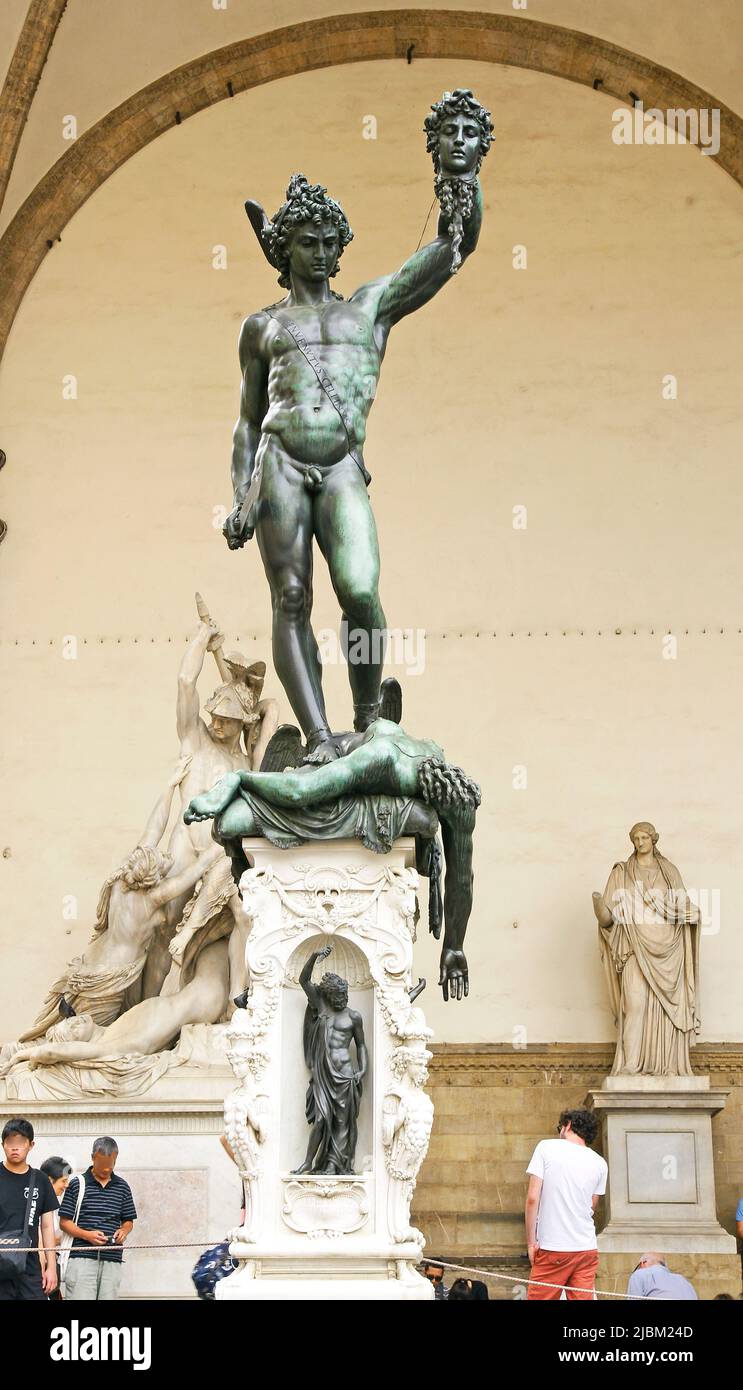 Sculpture of Perseus with the head of Medusa in Florence, Tuscany ...