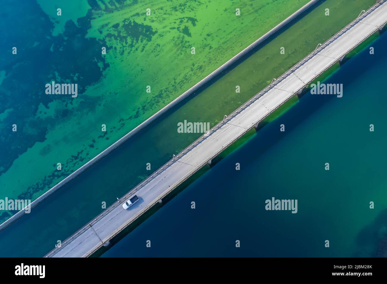 Aerial view of bridge to Haliacmon River, Greece Stock Photo - Alamy