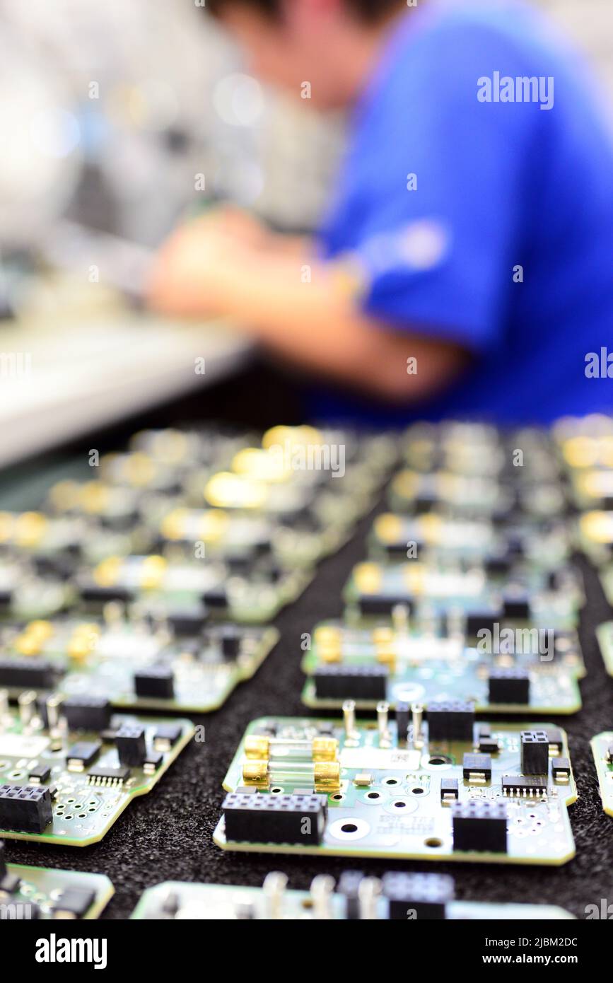 production and assembly of microelectronics in a hi-tech factory Stock ...