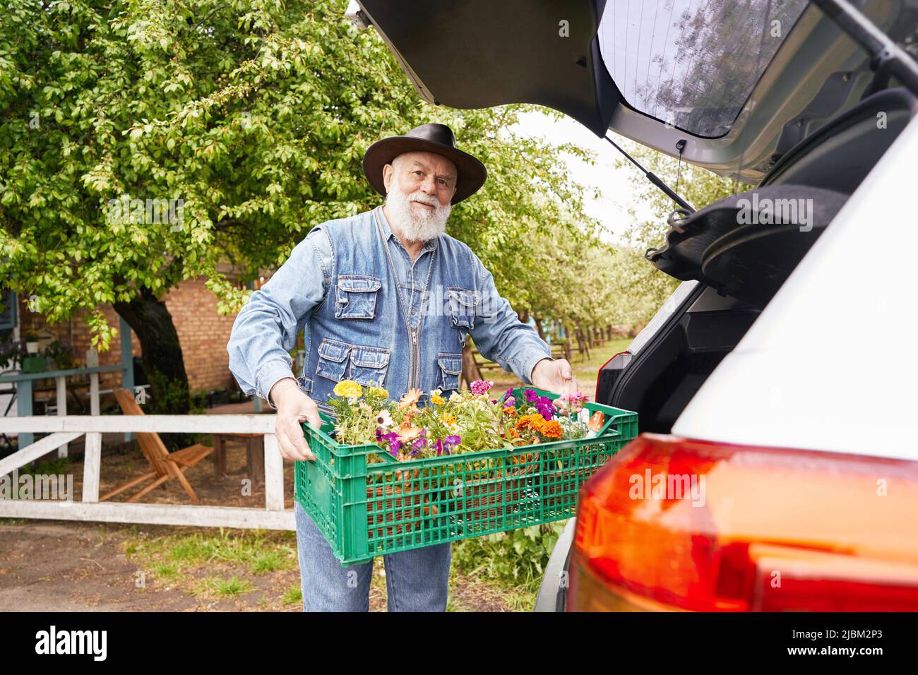 Elderly loading car trunk hi-res stock photography and images - Alamy