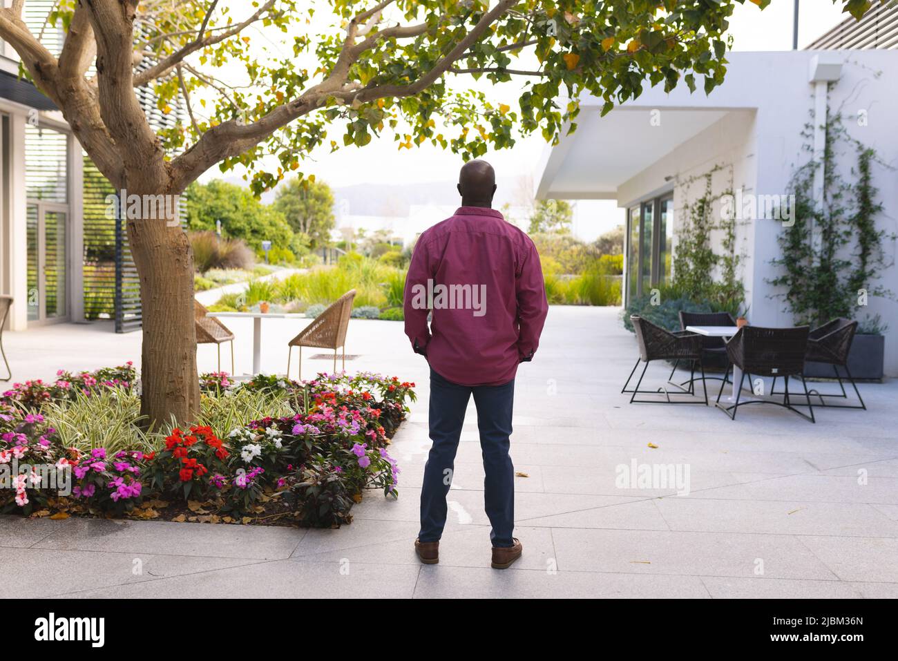 Rear view bald man hi-res stock photography and images - Alamy