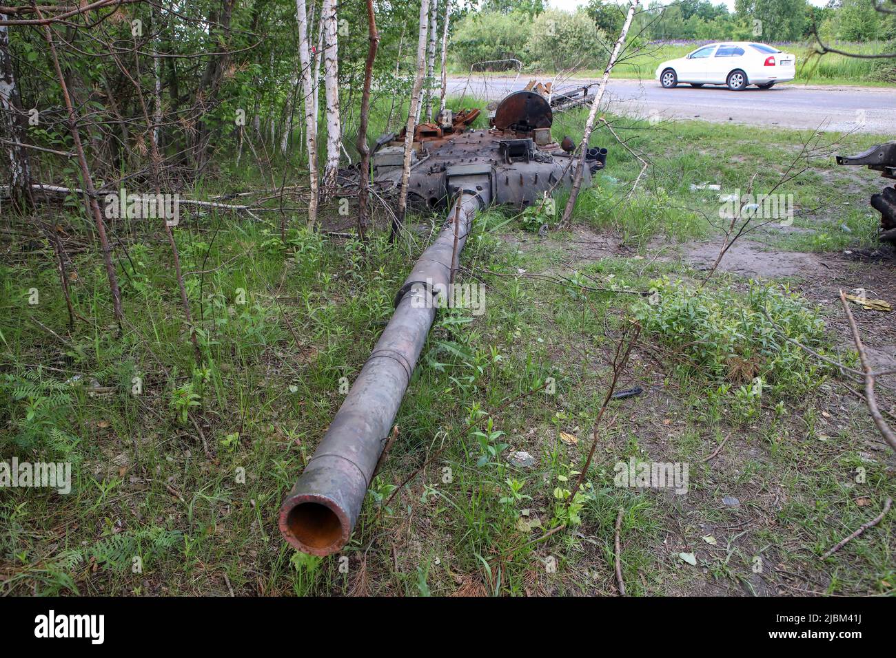 KYIV REGION, UKRAINE - JUNE 4, 2022 - The remains of destroyed Russian ...