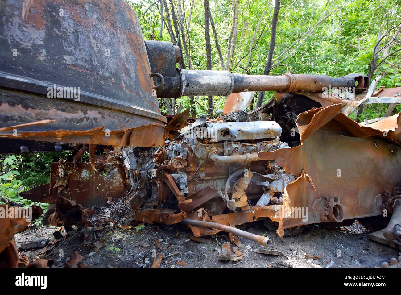 KYIV REGION, UKRAINE - JUNE 4, 2022 - The remains of destroyed Russian ...
