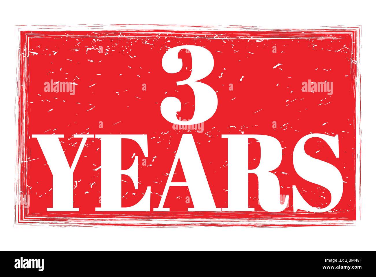 3 YEARS, words written on red grungy stamp sign Stock Photo - Alamy