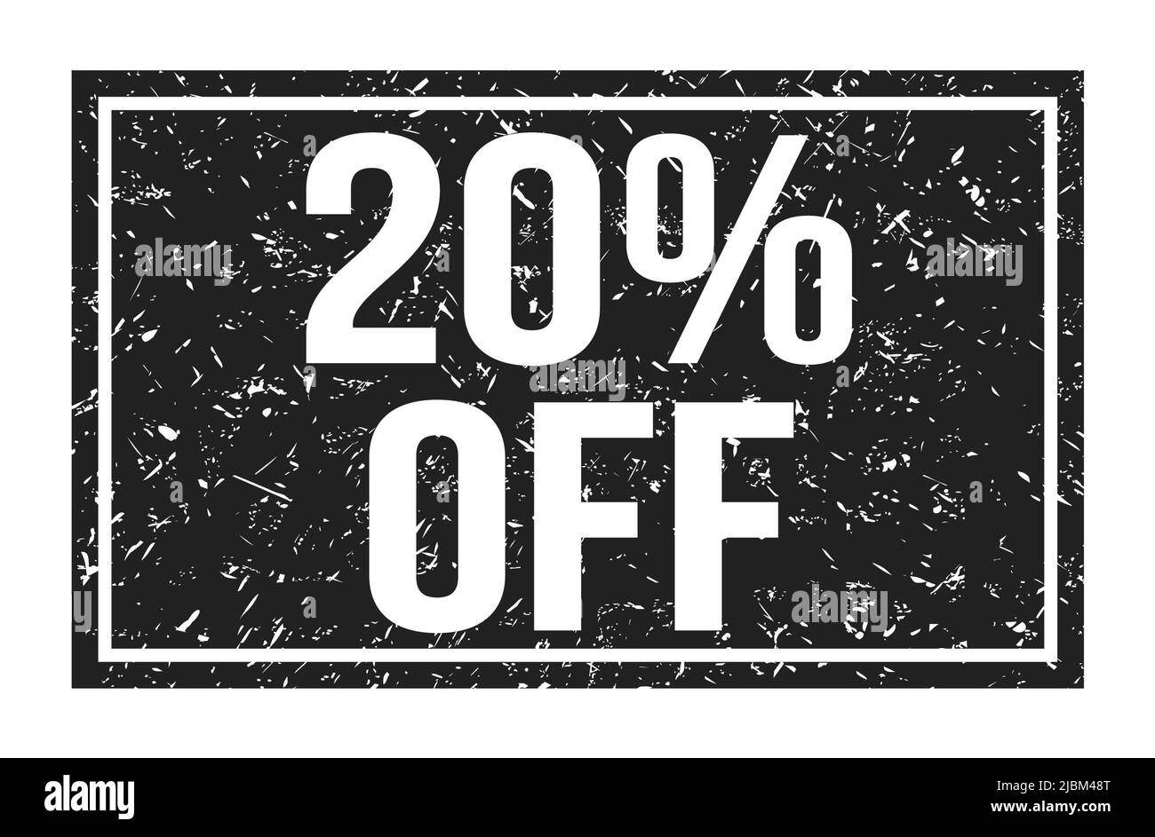 20% OFF, words written on black rectangle stamp sign Stock Photo - Alamy
