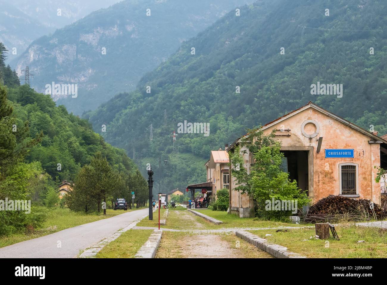 Chiusaforte, Italy (2nd June 2022) - The former railway station that ...