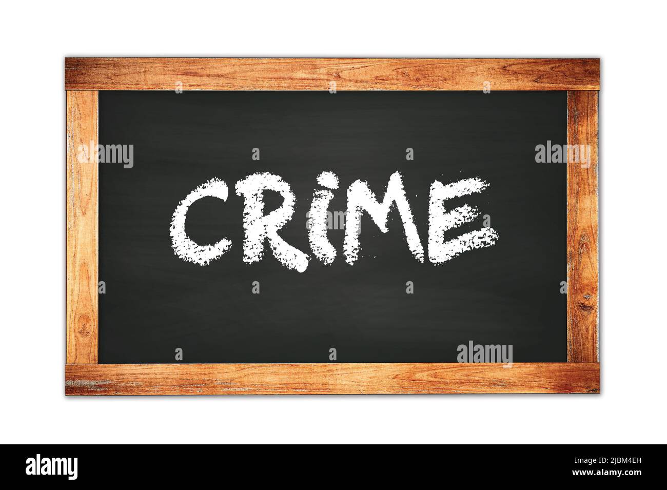 CRIME text written on black wooden frame school blackboard Stock Photo ...