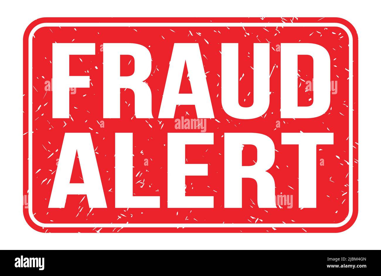 FRAUD ALERT, words written on red rectangle stamp sign Stock Photo - Alamy