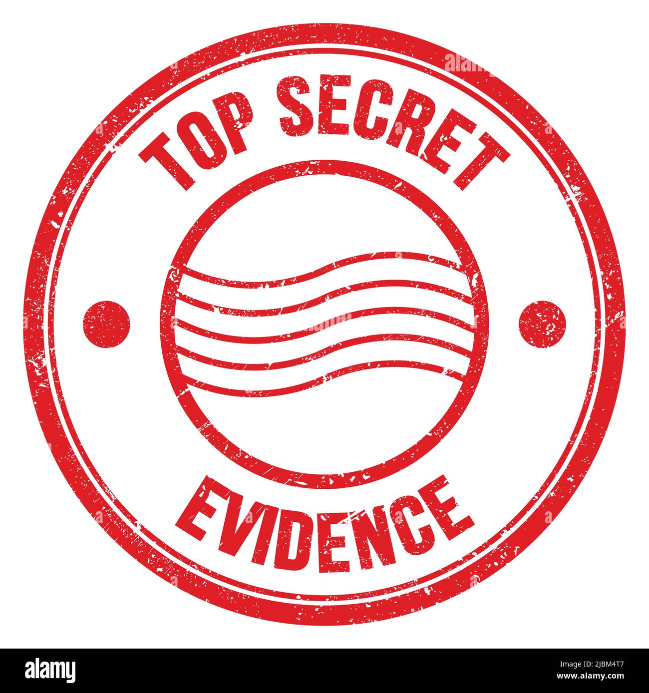 TOP SECRET EVIDENCE text written on red round postal stamp sign Stock ...