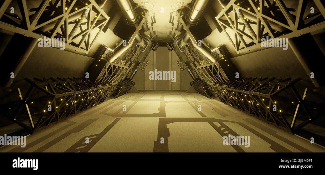 Futuristic hallway. Concept of modern architecture and interior ...