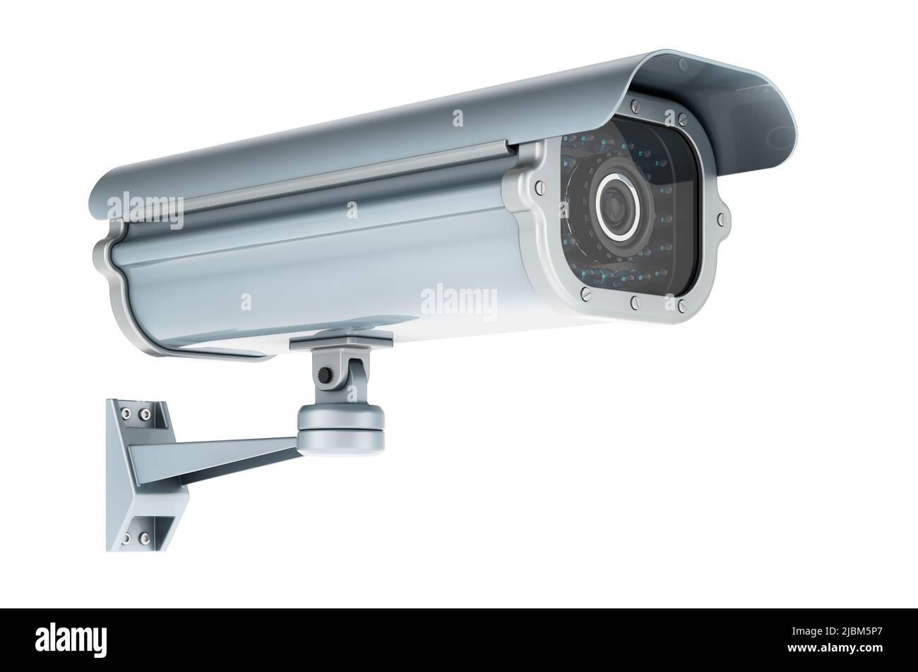 Security surveillance camera, 3D rendering isolated on white background ...