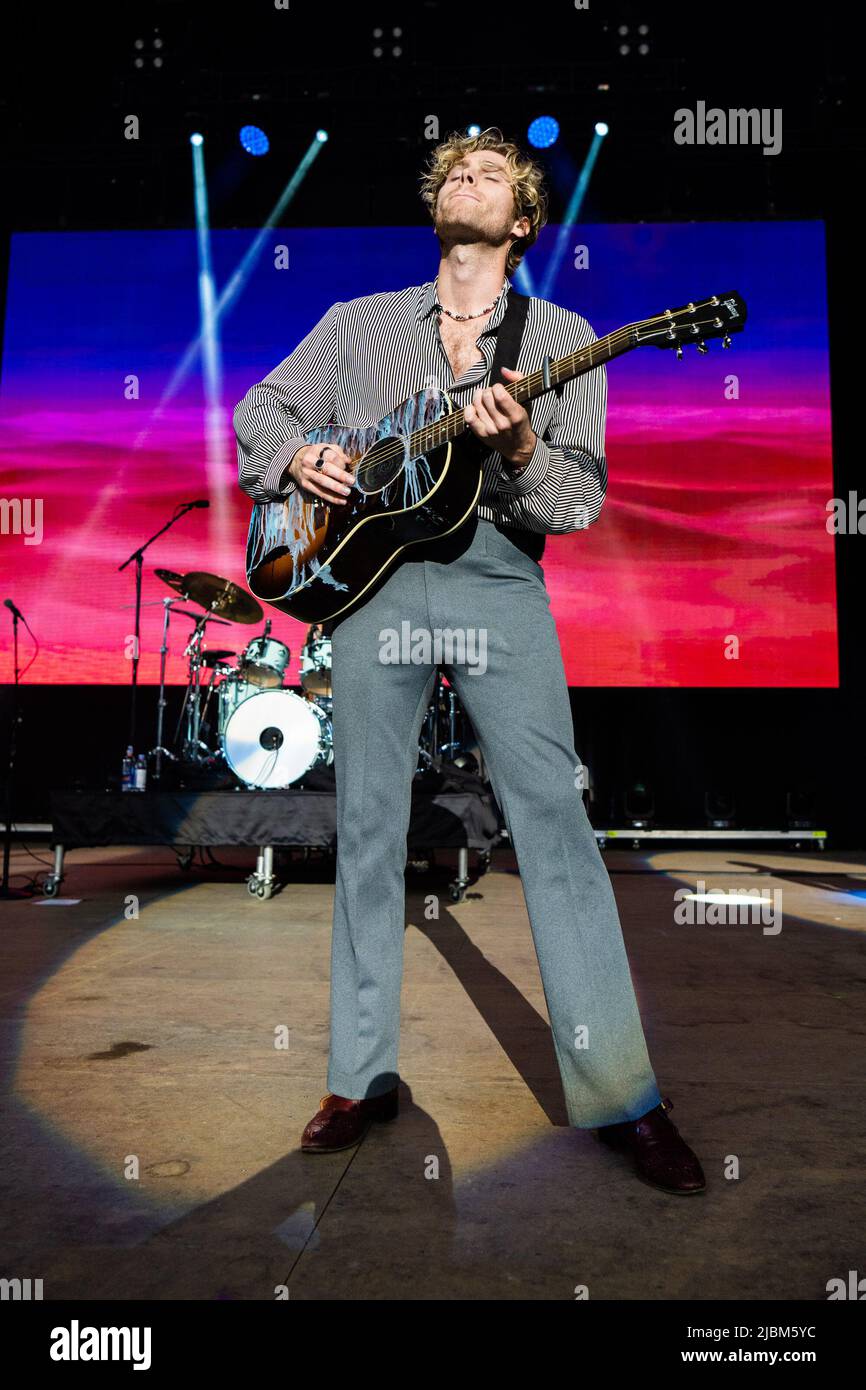 Luke Hemmings- 5 Seconds of Summer performs during Wild 94's Wazzmatazz ...