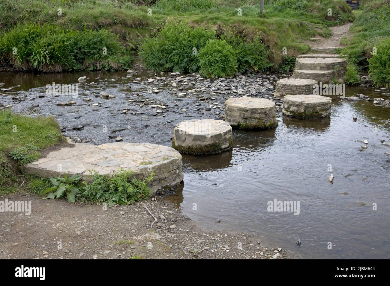 Stepping stones acrosss stream at Widemouth or Welcombe Bay Hartland ...