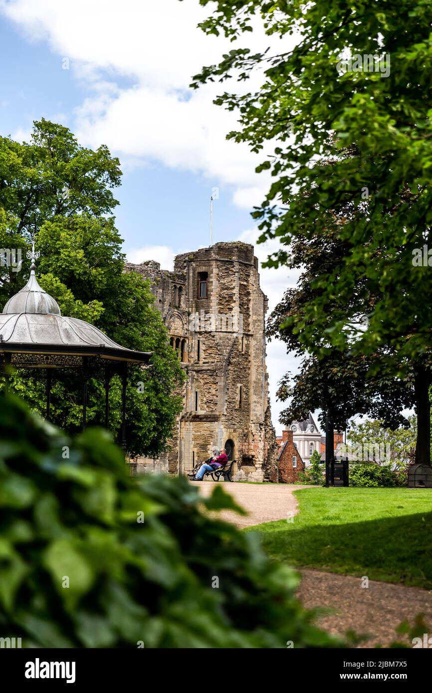 Medieval Gothic castle gardens in Newark on Trent, near Nottingham ...