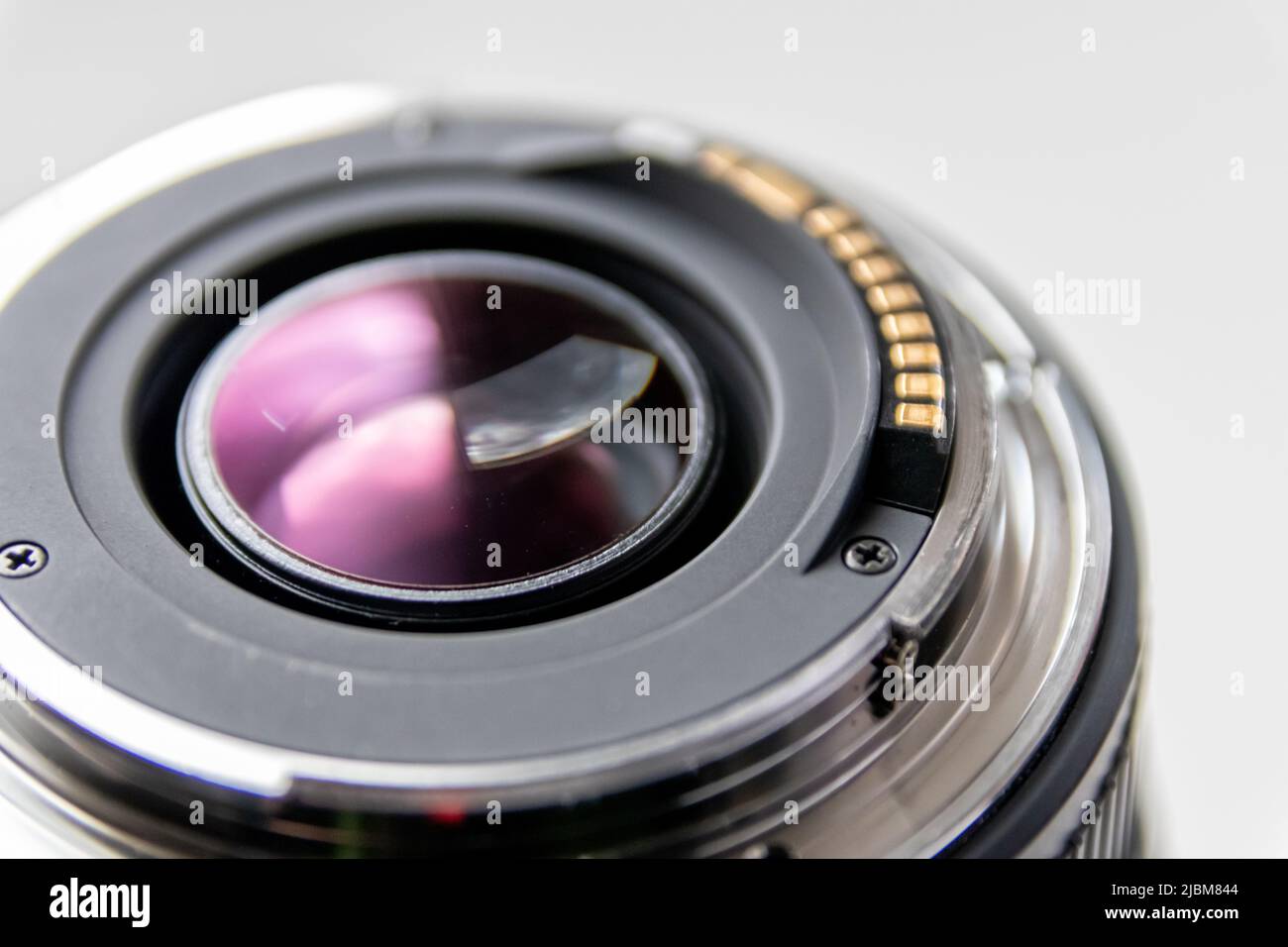 Back side of a dslr camera lens objective for professional photography ...