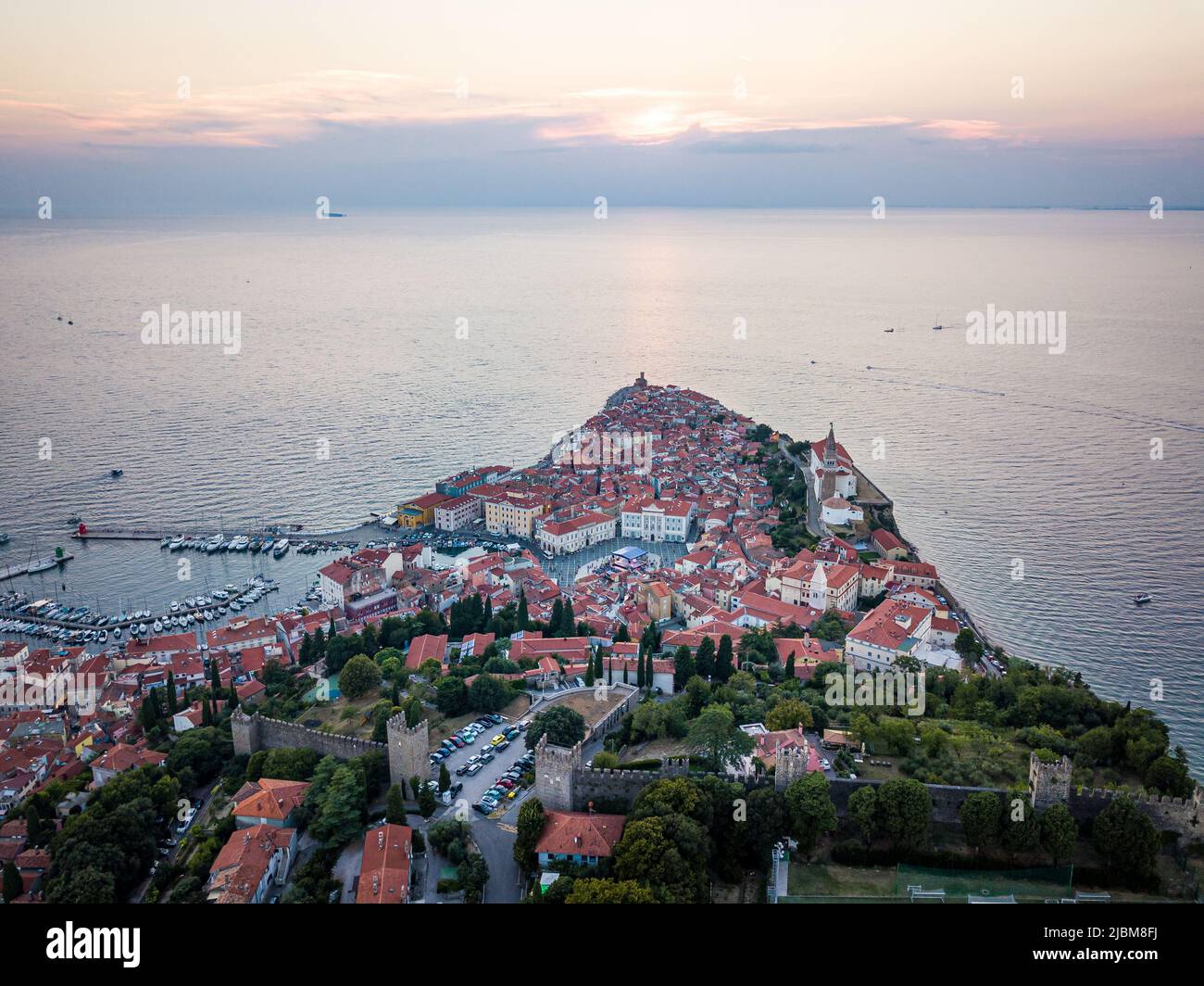 Panoramic drone shot city harbor hi-res stock photography and images ...