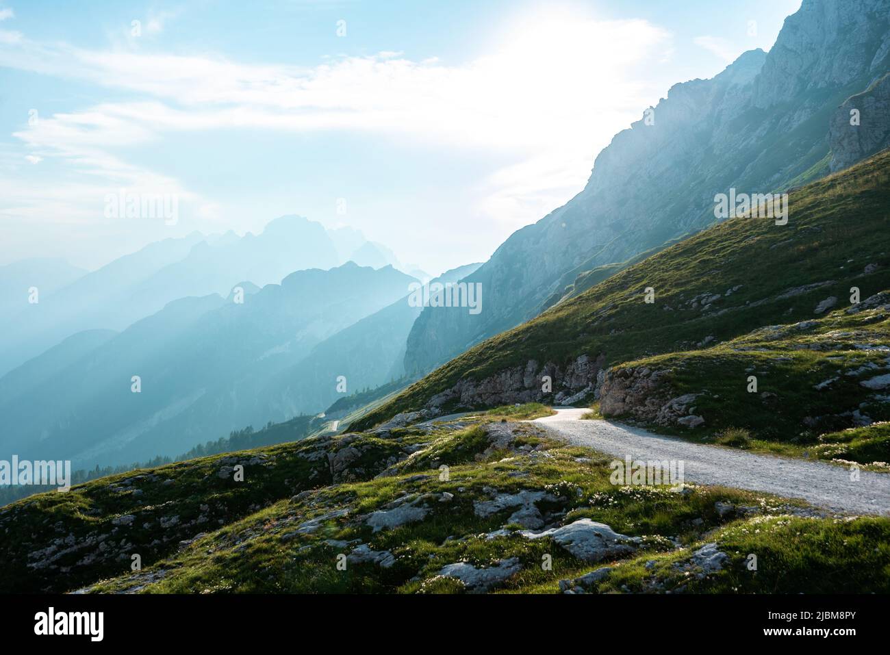 Perspective shot of fantasy paradise near Mangart pass featuring ...