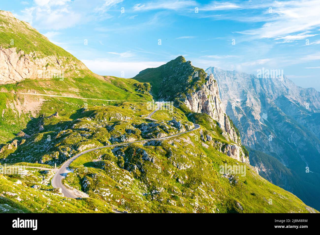 Mangart mountain view of Triglav national park, Julian Alps, Slovenia ...