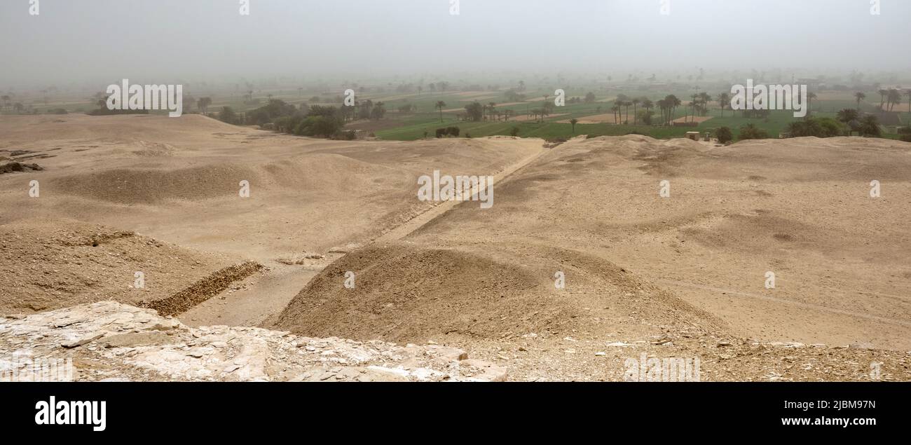View of the causeway from the Meidum Pyramid Known as the ‘Collapsed ...