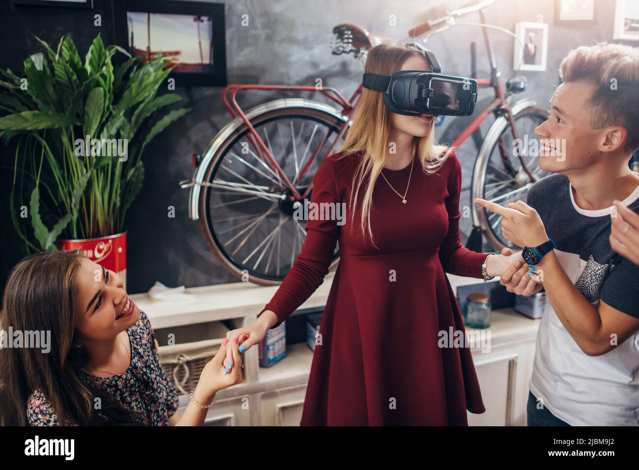 Shocked woman in vr hi-res stock photography and images - Alamy