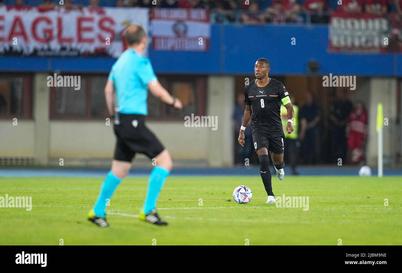 Ernst-Happel Stadium, Vienna, Austria. 6th June, 2022. David Alaba of ...