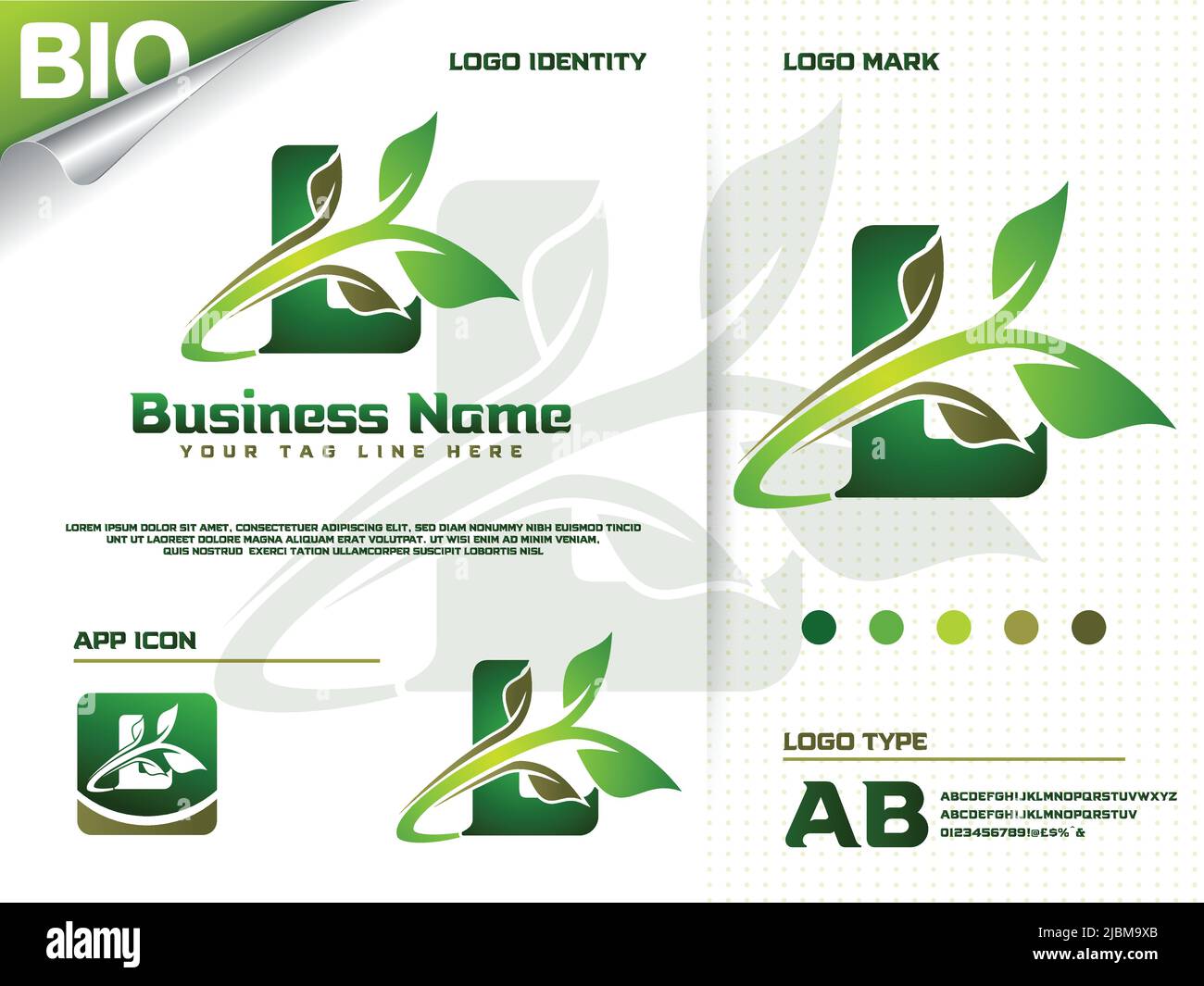 Green leaf logo hi-res stock photography and images - Alamy