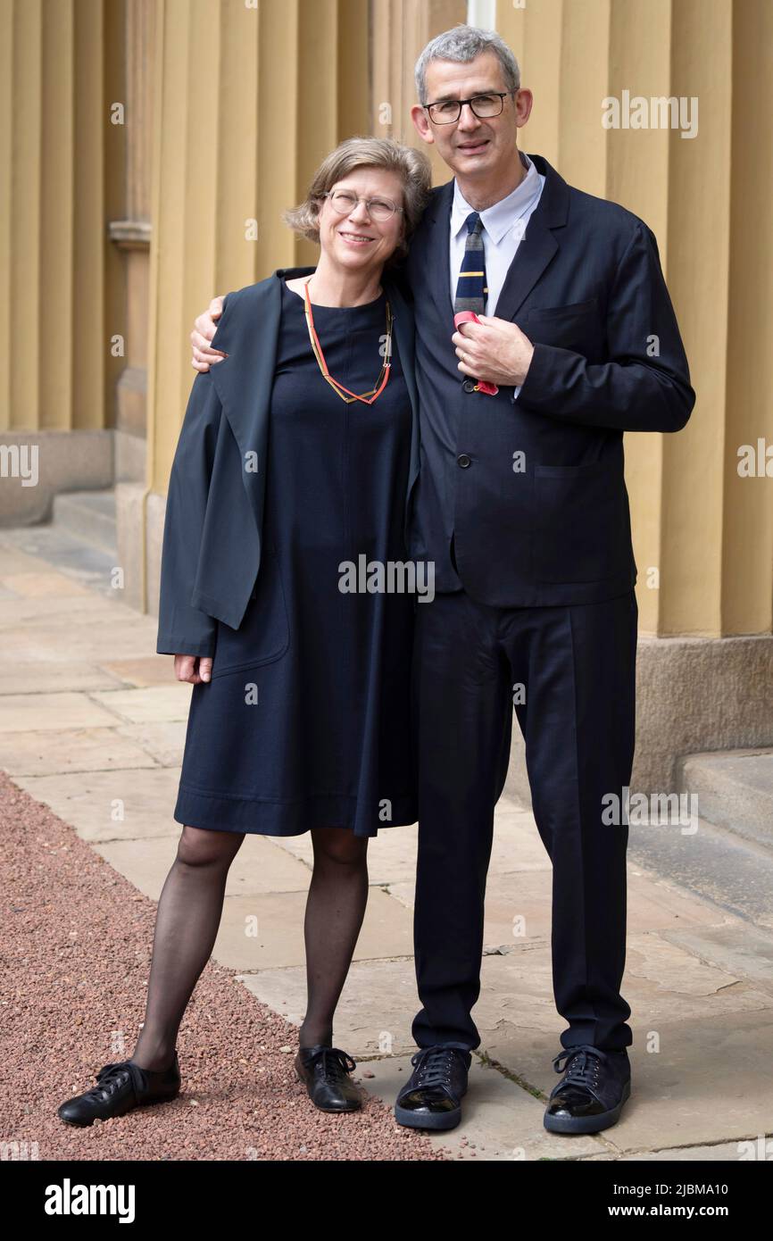 Edmund de Waal, with his wife, after he was made a CBE during an ...
