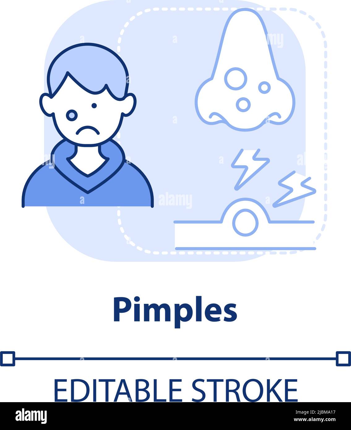 Pimples light blue concept icon Stock Vector Image & Art - Alamy